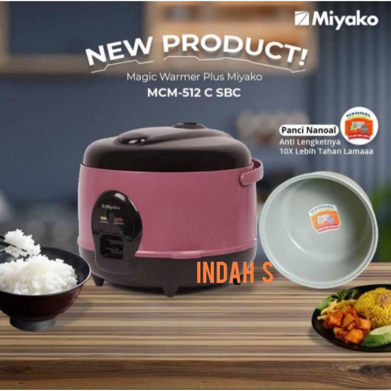 Jual Magic Com MIYAKO MCM -512C SBC 1,2Liter 3in1 Panci Anti Lengket | Shopee Indonesia