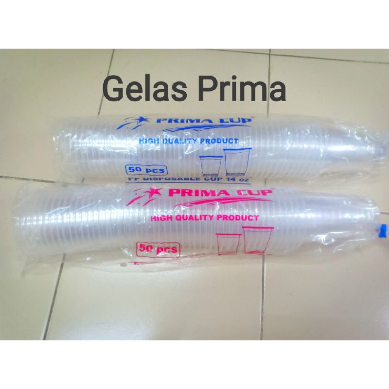 Jual Gelas Jus ,pop ice ,es teh Prima 14OZ / 16OZ isi 50 pcs | Shopee ...