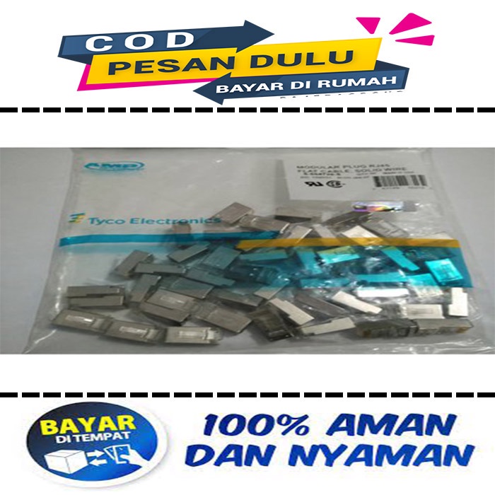 Jual Connector RJ45 AMP Plat Besi isi 50 pcs | Shopee Indonesia