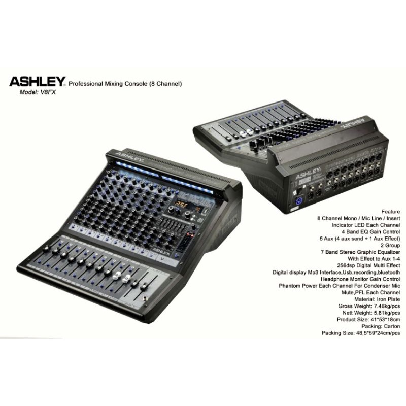 Jual Mixer Ashley 8 Channel V8fx Original | Shopee Indonesia