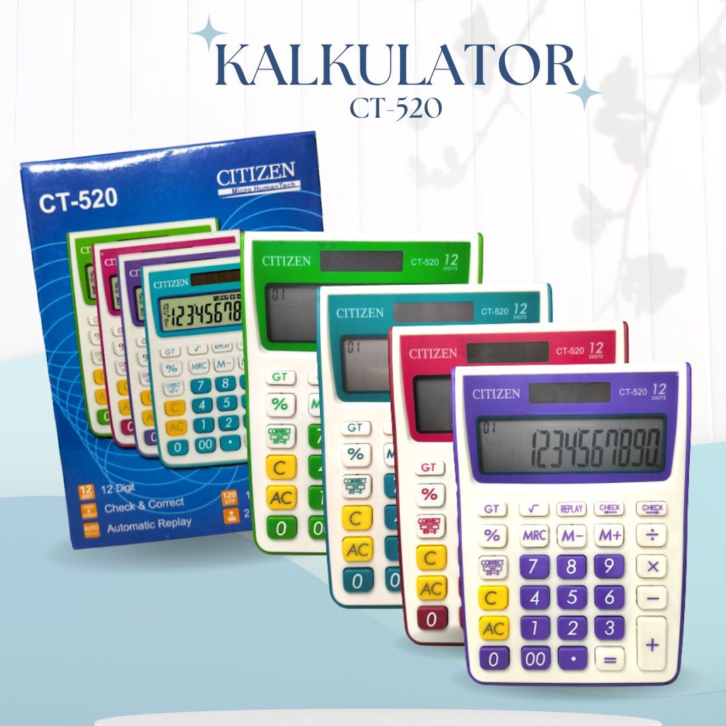 Jual [ KALKULATOR DAGANG / KANTOR ] Kalkulator CT-520 Dagang Kalkulator ...