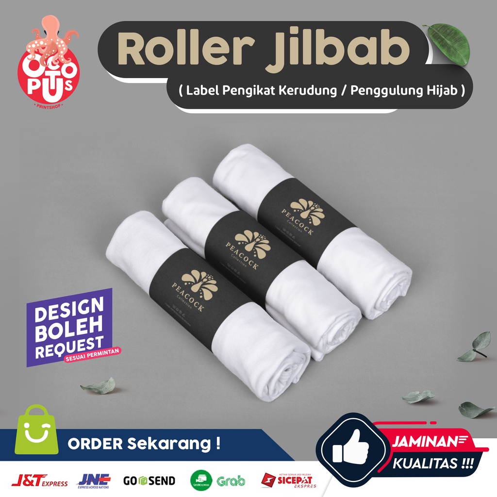Jual Cetak Roll Hijab Custom 5x25cm / Roller Jilbab / Label Pengikat ...