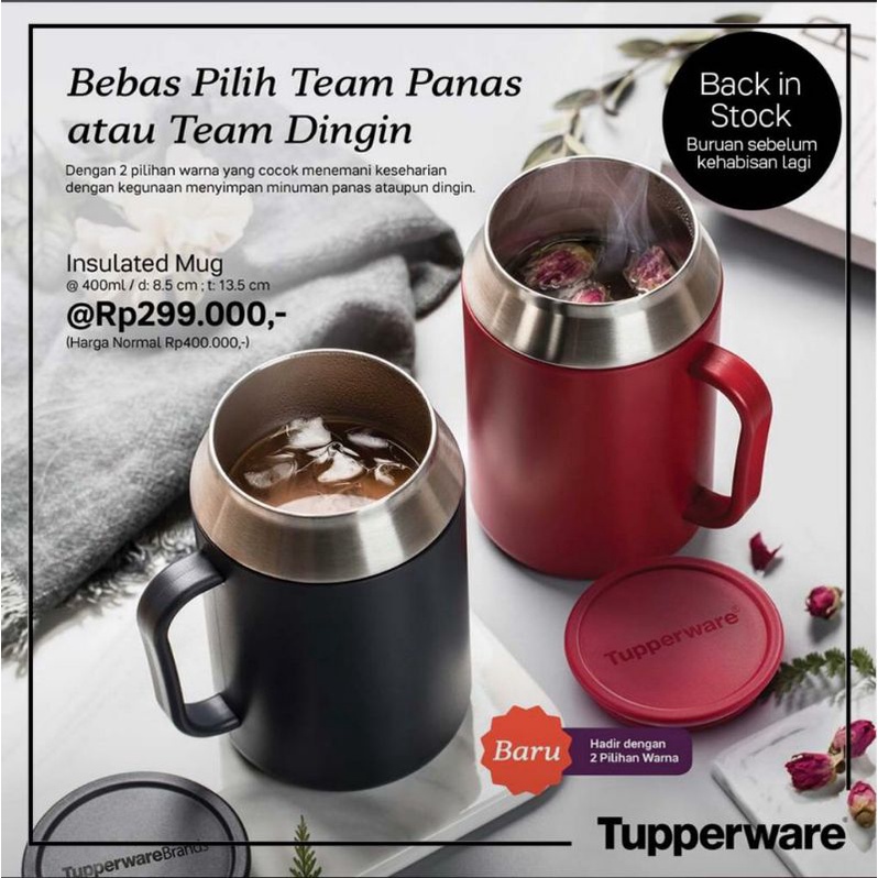 Jual Insulated Mug Tupperware (1), untuk menyimpan minuman panas atau ...