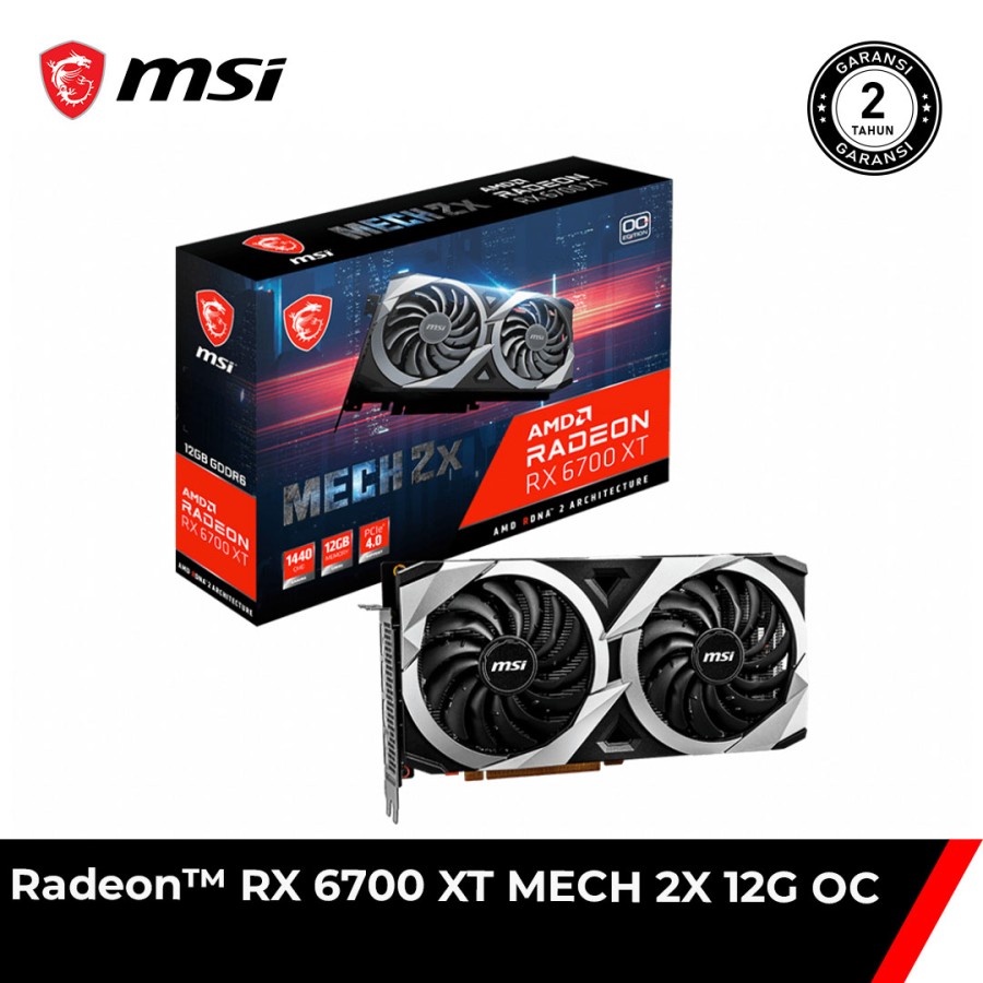 Jual MSI Radeon RX 6700 XT MECH 2X 12GB OC GDDR6 192bit | Shopee Indonesia