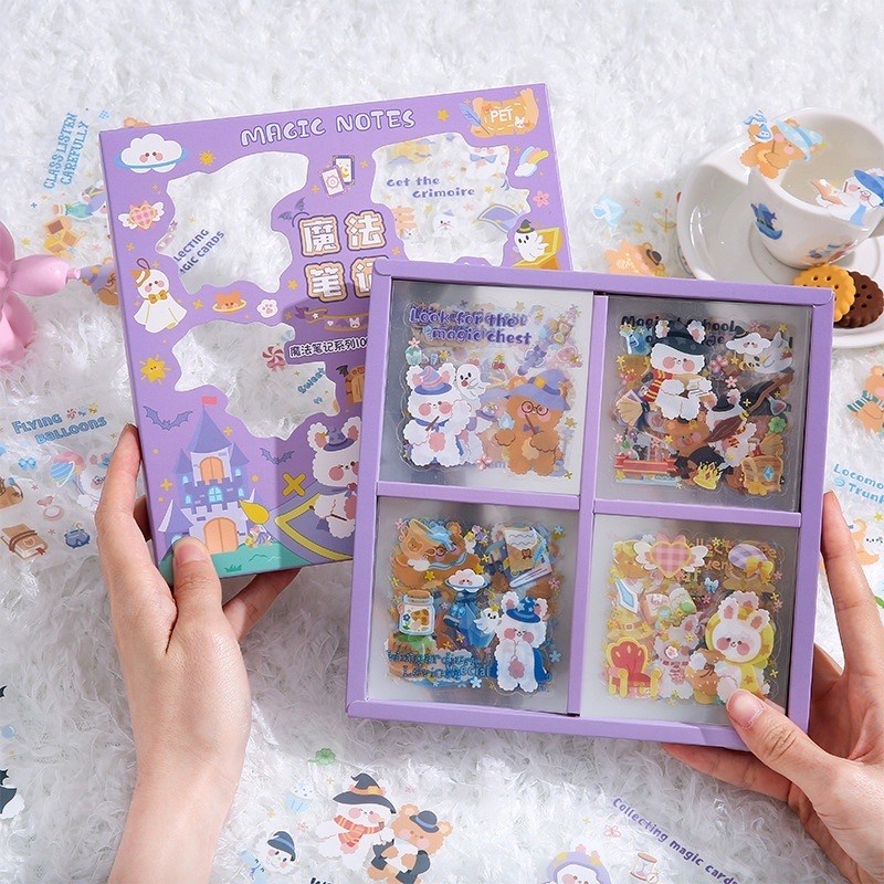 Jual Sticker Lucu Stiker Magic Note Decorative Purple Cute Journal ...
