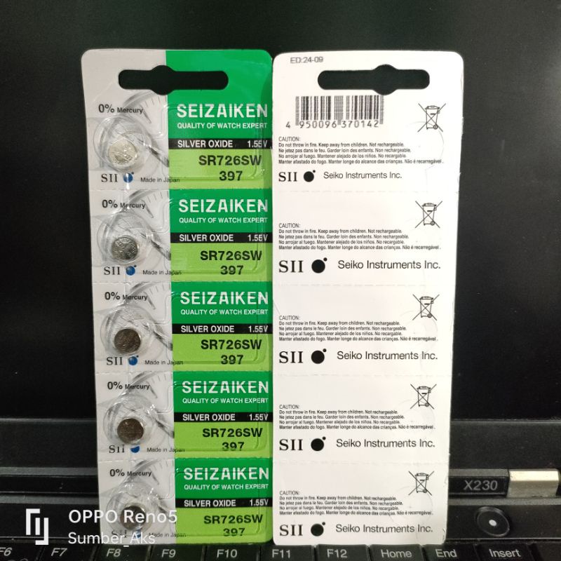 Jual ORIGINAL Baterai Jam SEIZAIKEN SR726SW 397 SR 726 SW 397 JAPAN 1 ...