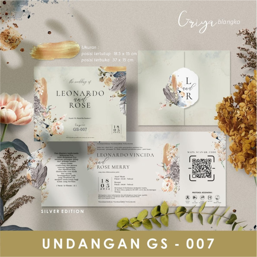 Jual UNDANGAN PERNIKAHAN MURAH SIMPEL | UNDANGAN LIPAT | SILVER EDITION ...