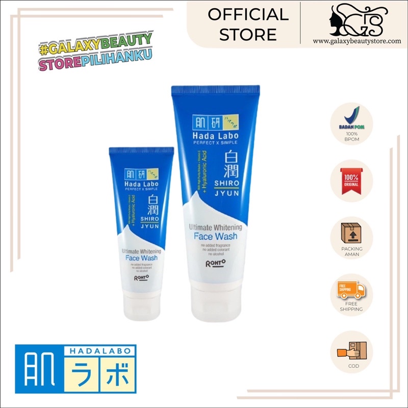 Jual HADA LABO SHIROJYUN ULTIMATE WHITENING FACIAL WASH 100G & 50G ...