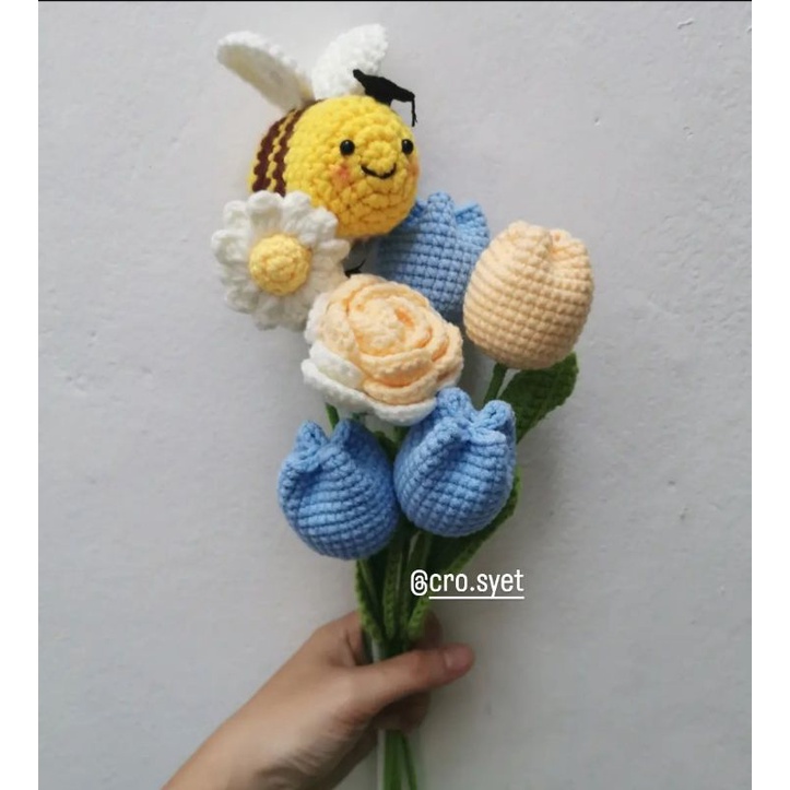 Jual bunga tulip rajut crochet satuan | Shopee Indonesia