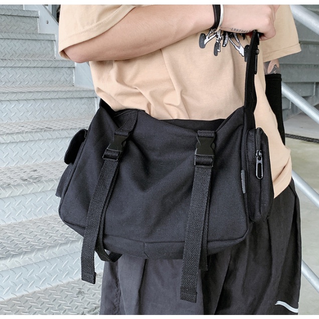 Jual Lipano Korea INS Retro Hong Kong Gaya Mahasiswa Tas Kanvas Rompi ...