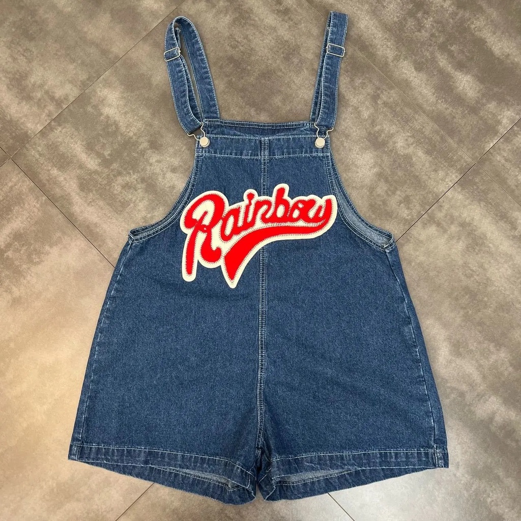 Jual Jumpsuit Motif Huruf Label Jumpsuit Dekoratif Lebar Kaki Denim ...
