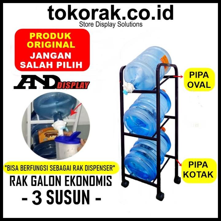 Jual Rak Galon Air 3 Susun Hitam Ekonomis Beroda | Shopee Indonesia