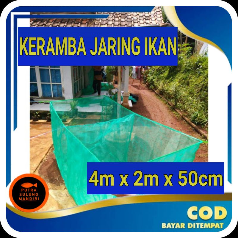 Jual K4250 Jaring keramba hapa ikan sekat tengah ukuran 4m x2m x 50cm ...