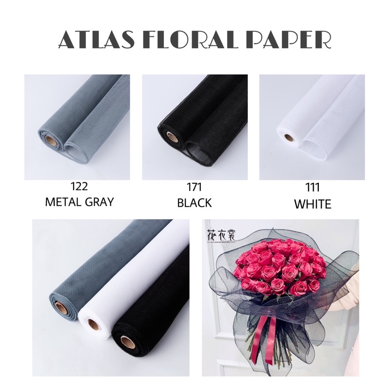 Jual [READY] Flower Wrapping Paper Kain Polynet Roll Tile Jaring ...