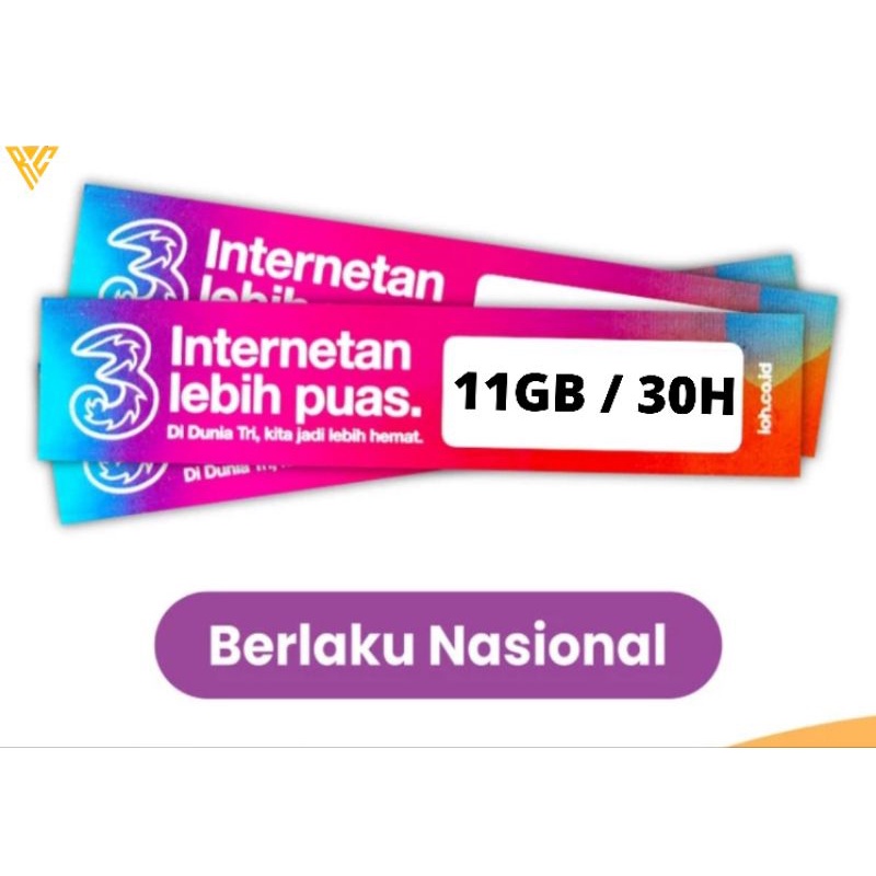 Jual Voucher Tri Happy 11GB 30Hari Nasional | Shopee Indonesia