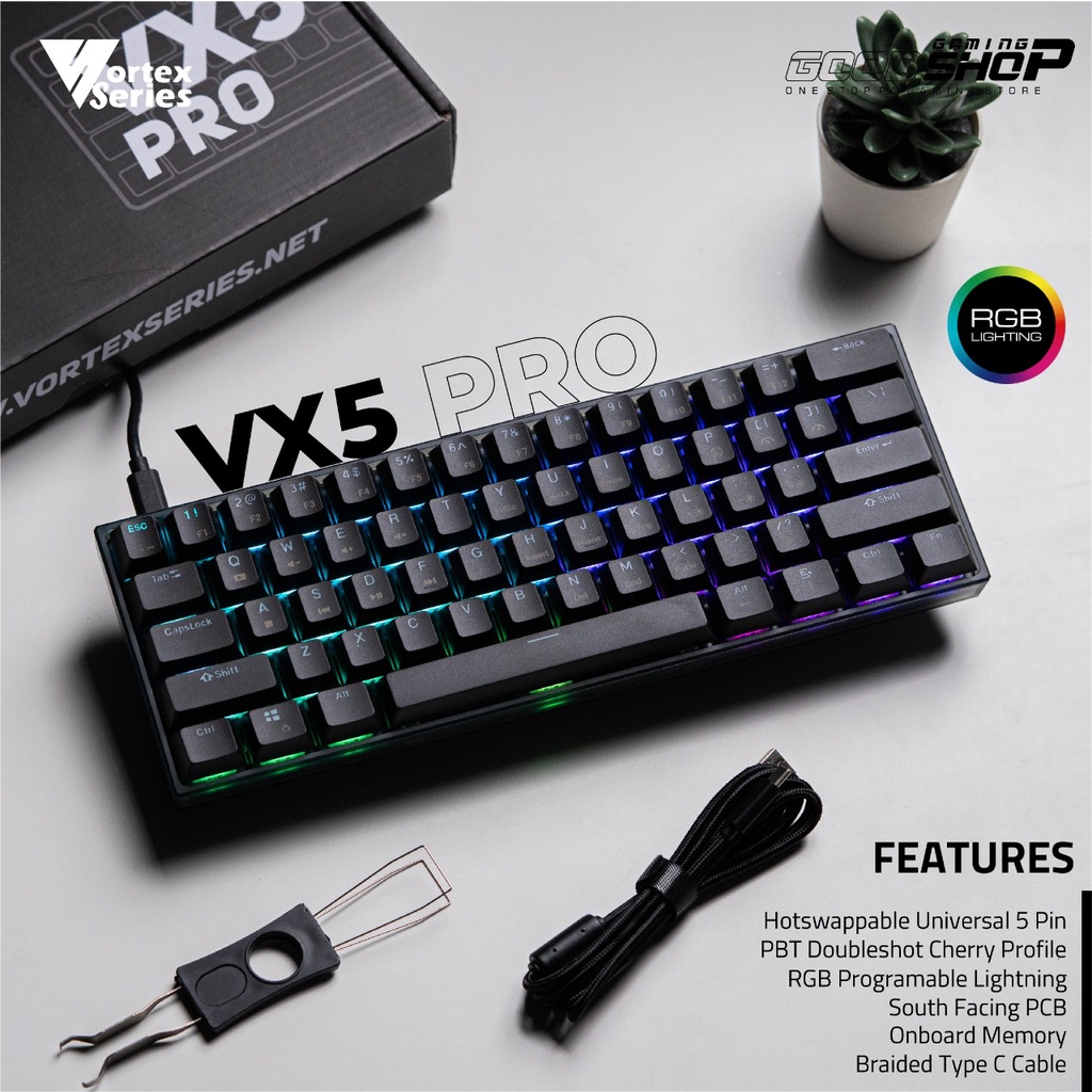 Jual VortexSeries VX5 PRO 60% Mechanical Keyboard - Smokey Black ...