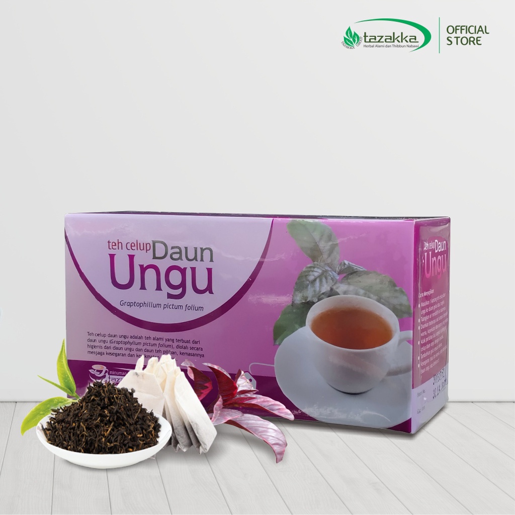 Jual Teh Daun Ungu Tazakka Minuman Herbal Celup Isi 20 Kantong Sachet ...