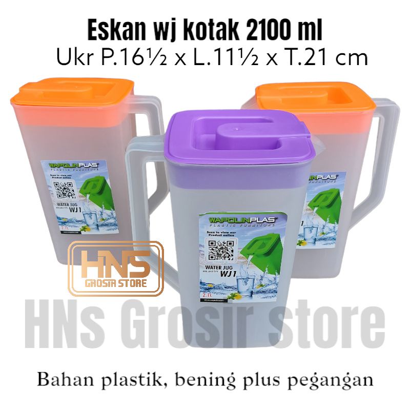 Jual Eskan wj kotak 2,1 liter plastik - eskan air minum kekinian grosir ...