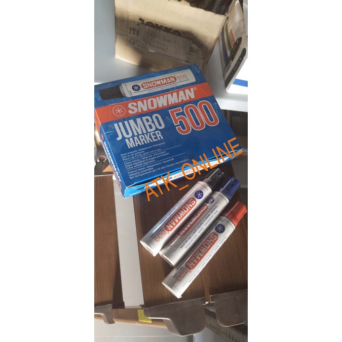 Jual Spidol Permanent Snowman Jumbo Marker 500 | Shopee Indonesia