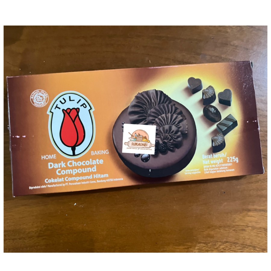 Jual Tulip Dark chocolate 225gr compound cokelat coklat masak Blok ...