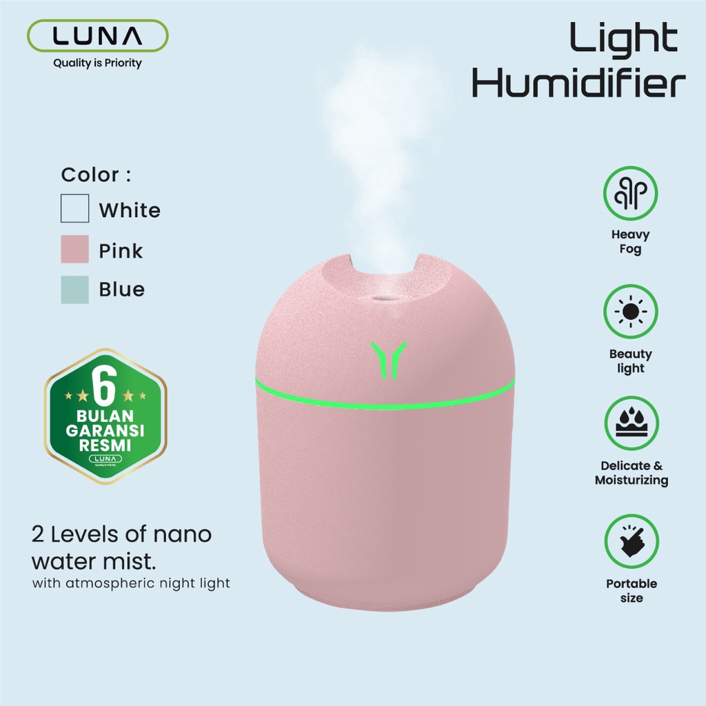Jual Luna Car Humidifier Diffuser Mobil Portable Aromatherapy Cute With ...