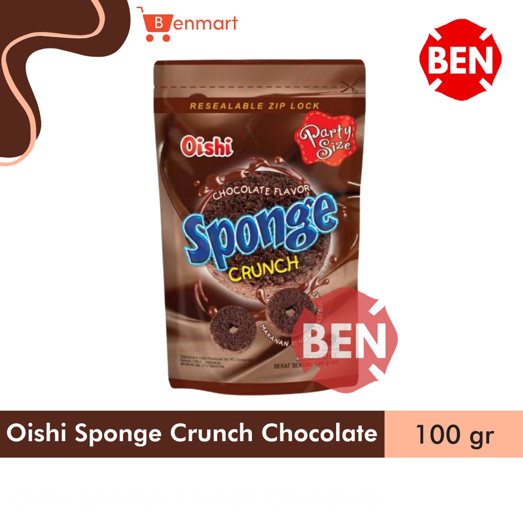 Jual Oishi Sponge Crunch CHOCOLATE 100g 100gr 100 g gr Coklat Cokelat ...