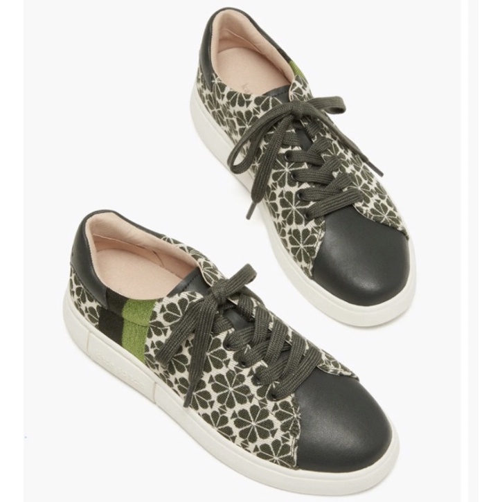 Jual Sepatu Kate Spade Keswick Flower Jacquard Sneakers Olive New ...