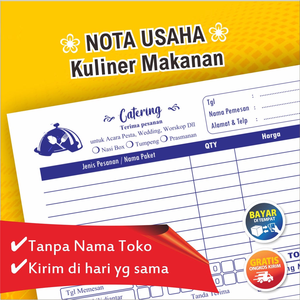 Jual Nota Kontan Makanan Kuliner isi 50 2 Rangkap - siap kirim | Shopee ...