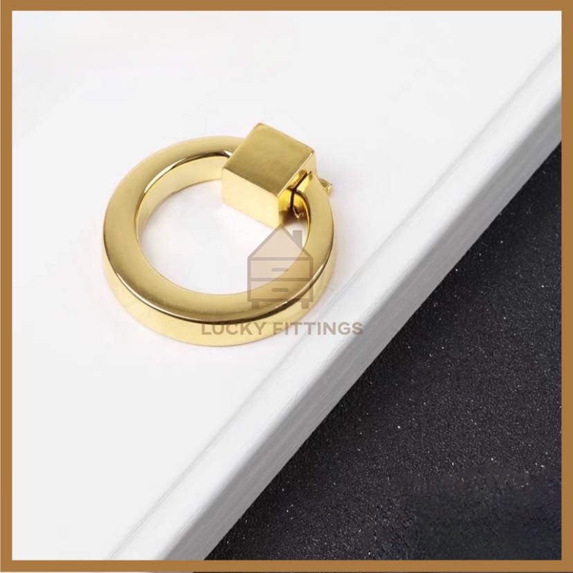 Jual Handle Laci 522 Gold / Emas Ring Cincin Tarikan Gagang Knob Bulat ...