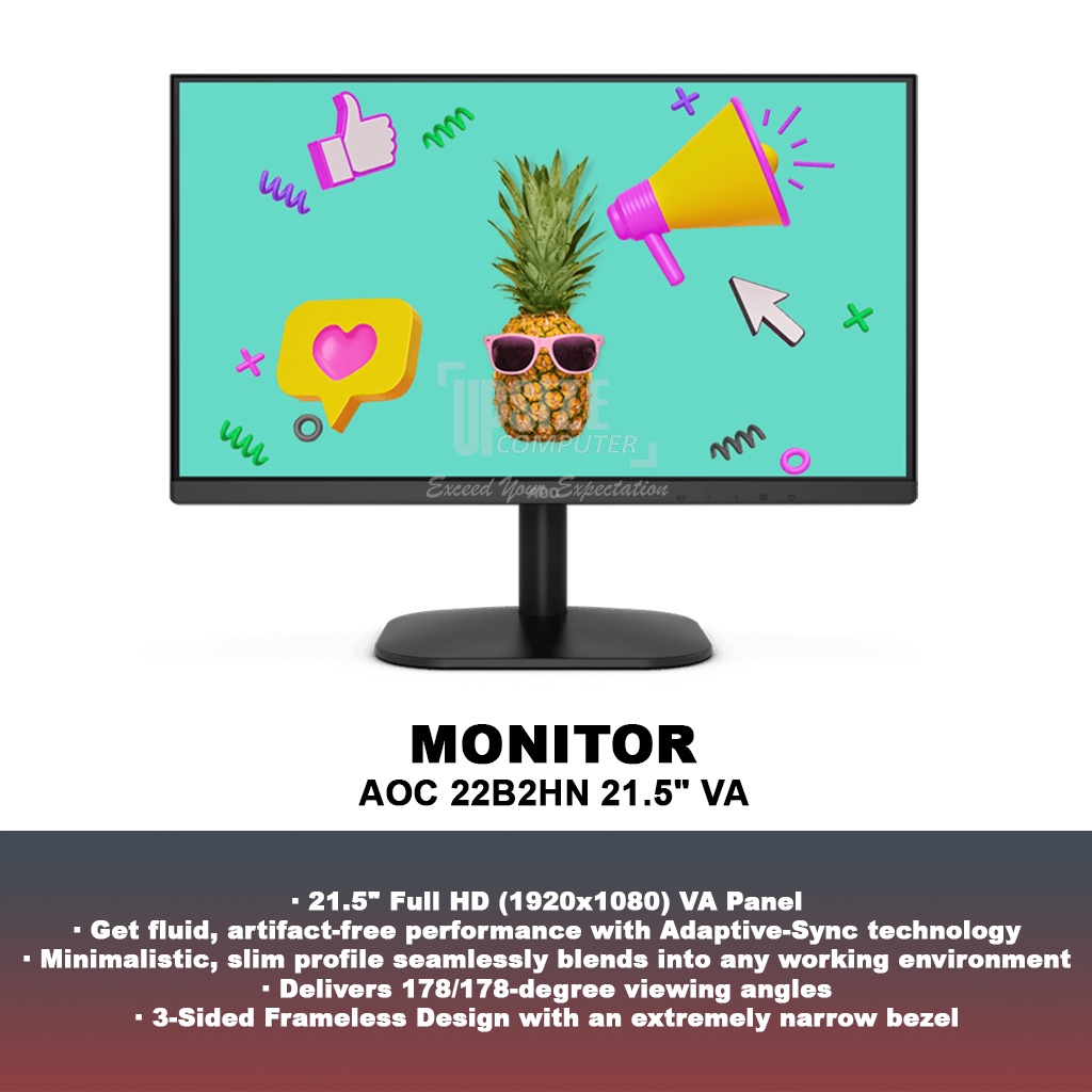Jual MONITOR AOC 22B2HN FHD 75Hz MONITOR AOC 22 INCH LED AOC MON13-AOC ...
