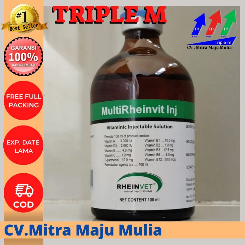 Jual Multivitamin Rheinvit inj 100 ml Triple M - Multi Vitamin Injeksi ...