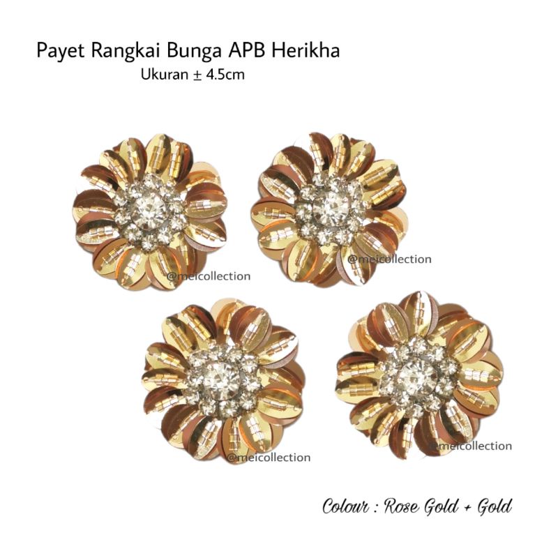 Jual payet rangkai bunga 3D mutiara bambu jepang APB Herikha 4.5cm rose ...