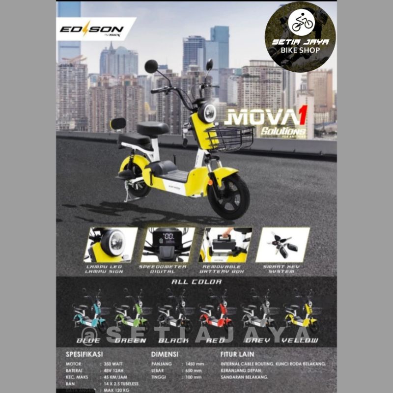 Jual Sepeda Listrik / Electric Bike TREX EDISON MOVA 1 48V 12Ah Power ...