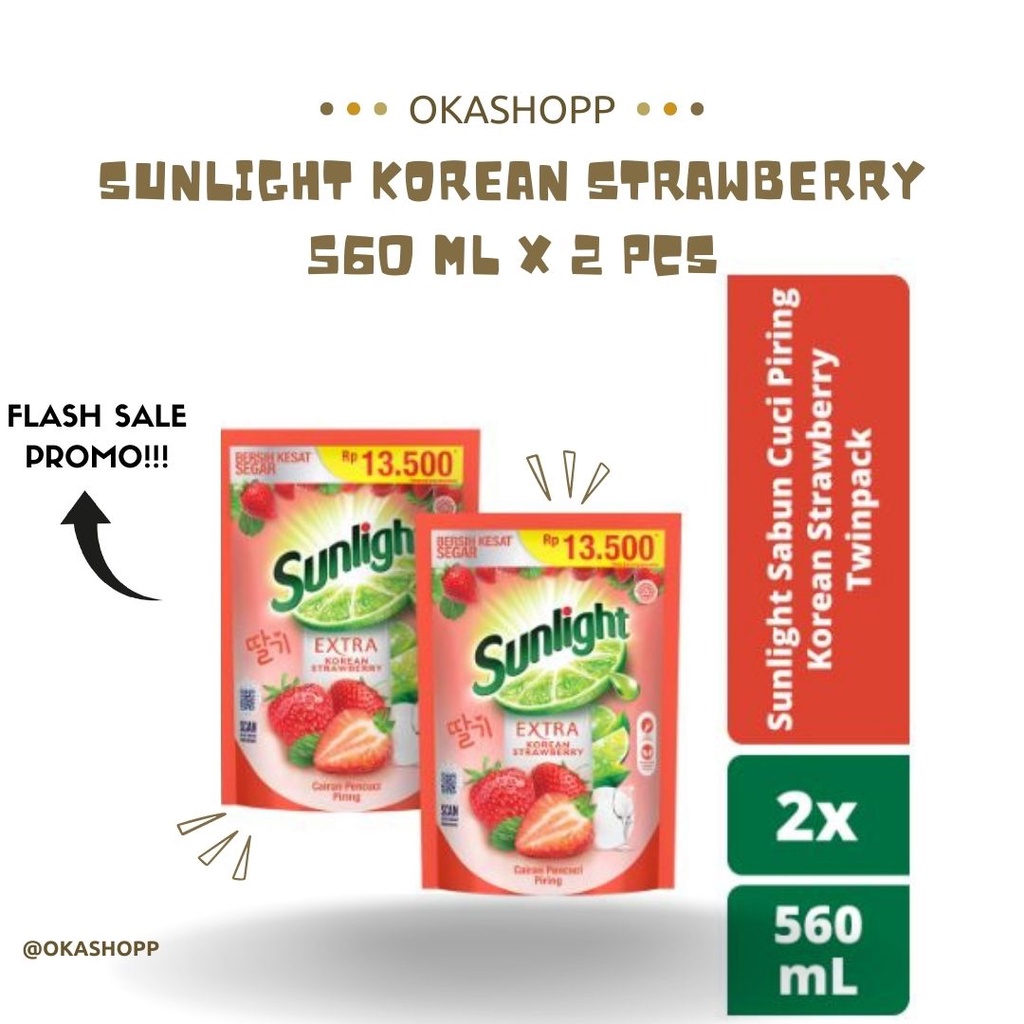 Jual Sunlight Korean Strawberry 560 Ml x 2 Pcs | Shopee Indonesia