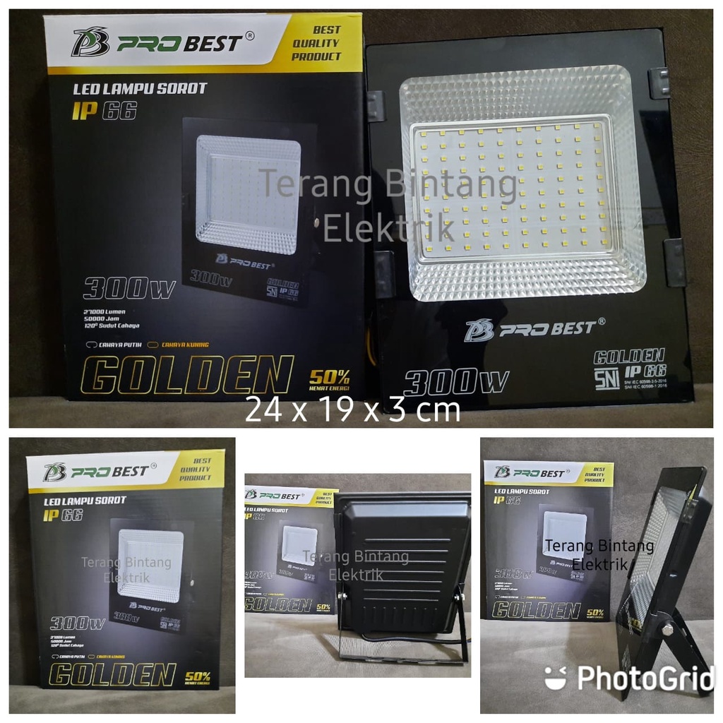 Jual Lampu sorot LED / Lampu tembak LED floodlight - GOLDEN PROBEST 300w 300 watt | Shopee Indonesia