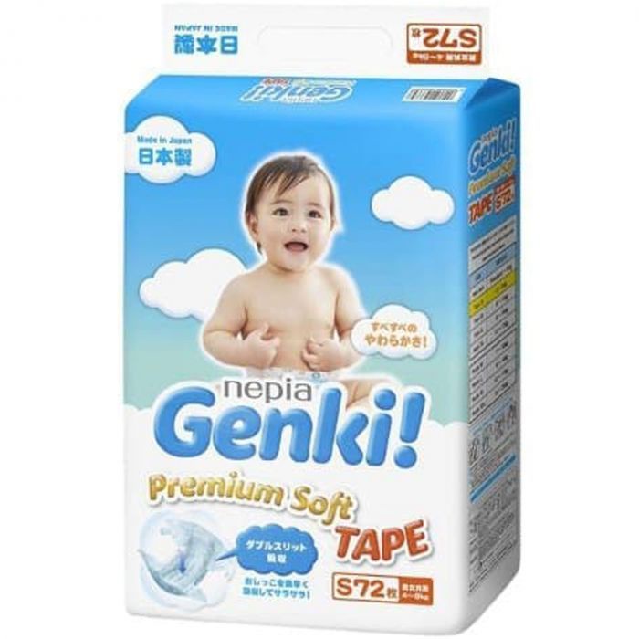 Jual Popok Tipe Perekat Nepia Genki Premium Baby Diapers Tape S72 | Shopee Indonesia