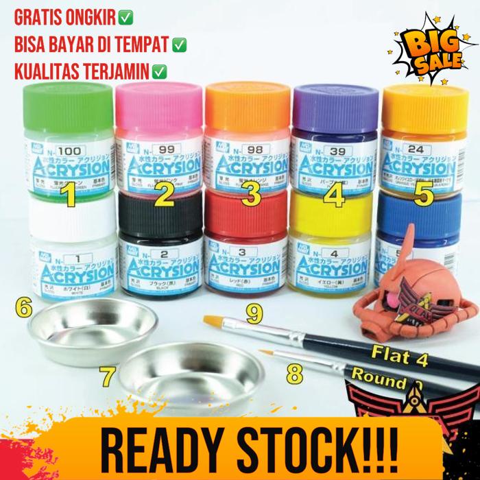 Jual Paket Cat Mr Acrysion Basic For Beginner Model Kit Gundam Paint Cat | Shopee Indonesia
