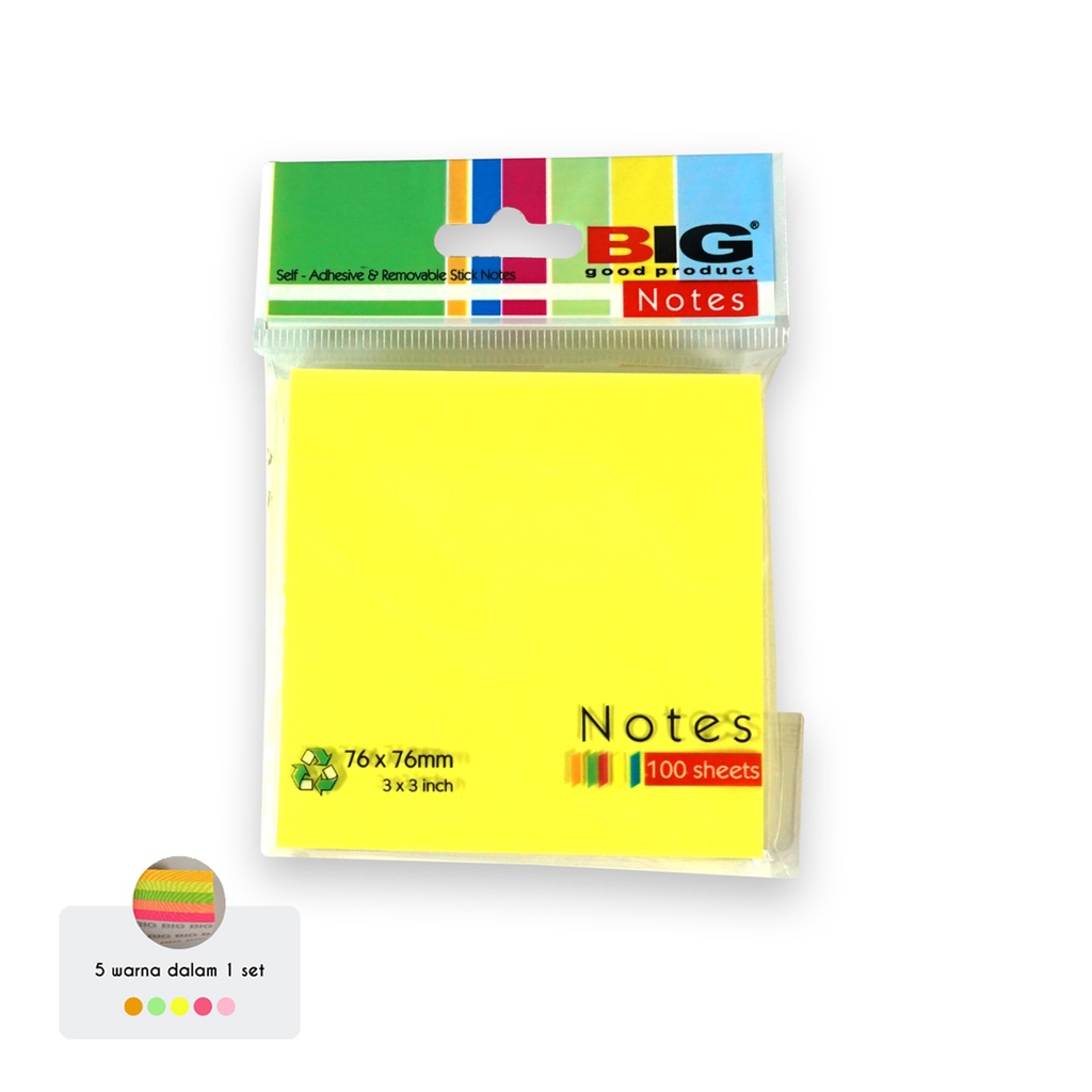 Jual BIG Sticky Notes Warna/ Note Kertas/ Memo Tempel Tumpuk | Shopee ...