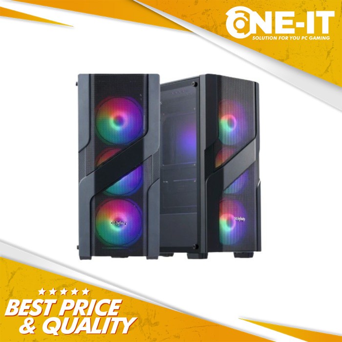 Jual Case INFINITY NEBULA V5 BLACK Tempered Glass ATX Gaming Casing ...