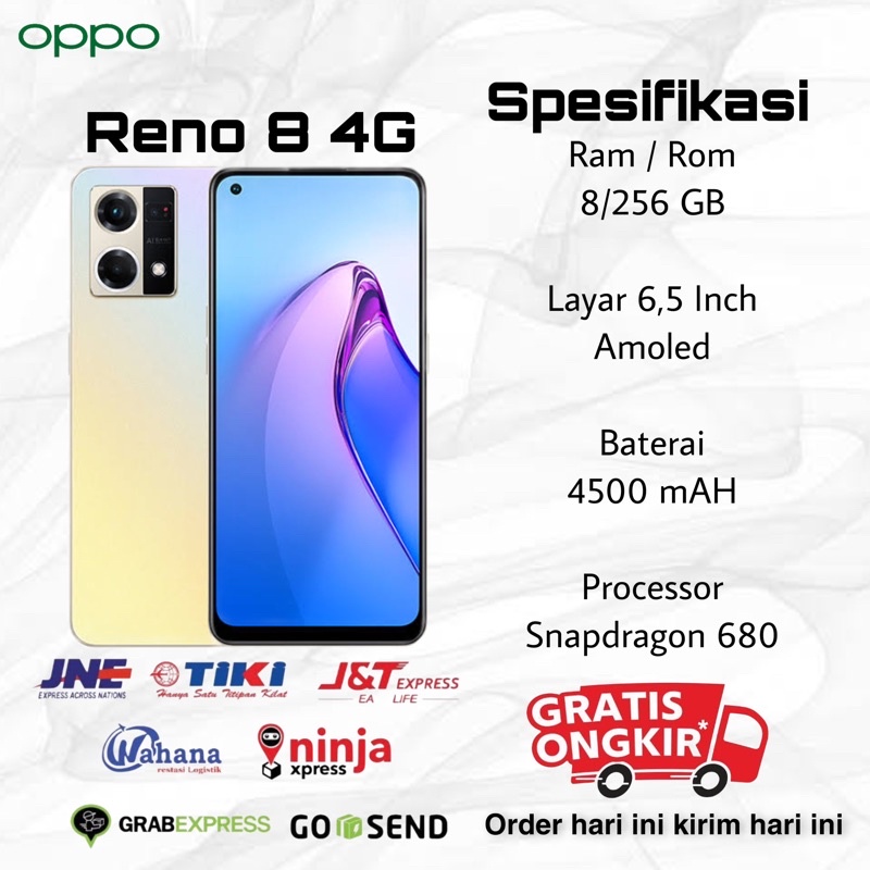 Jual Oppo Reno 8 4G 8/256 GB garansi resmi indonesia | Shopee Indonesia