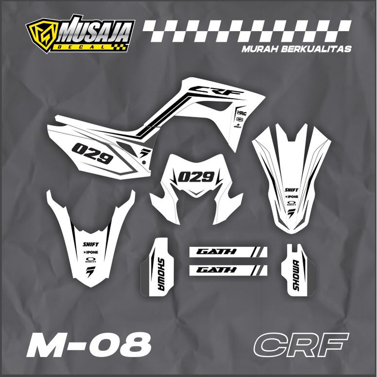 Jual Decal stiker CRF 150 L full body hitam putih simpel - decal stiker ...