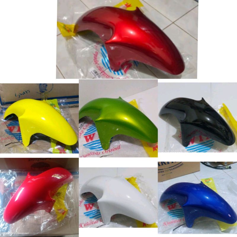 Jual spakbor depan ninja 150 r rr putih merah hitam kuning biru hijau ...