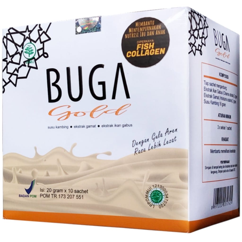 Jual Buga Gold Original kemasan 10 sachet x 20gram | susu kambing etawa ...