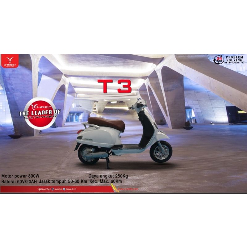 Jual MOTOR LISTRIK U-WINFLY T3 VESPA 800 WATT 60V/20AH MURAH BERGARANSI ...