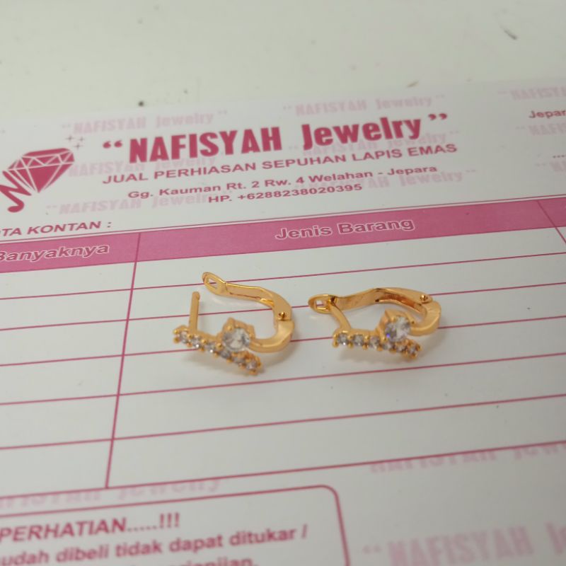 Jual ANTING DEWASA MODEL HARPA PERMATA LAPIS EMAS | Shopee Indonesia