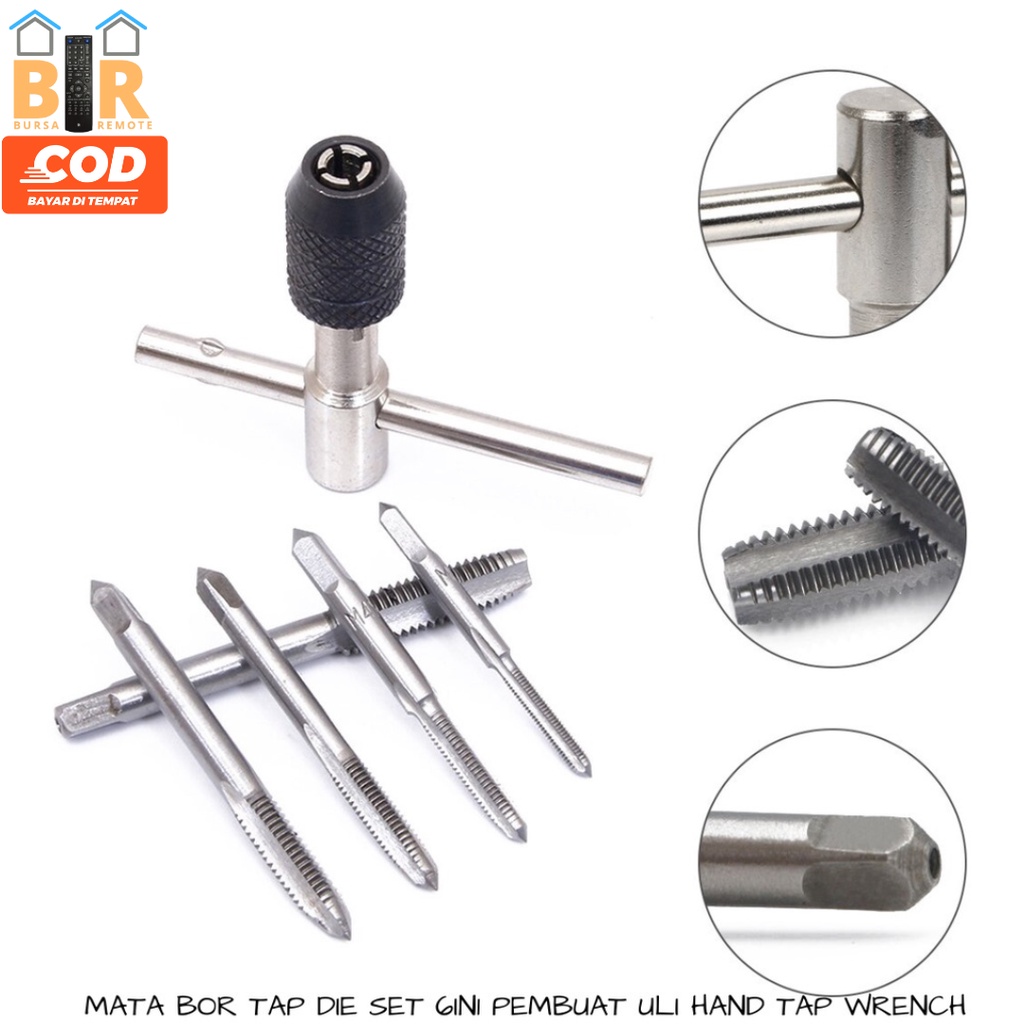 Jual Mata Bor Hand Tap T Die Set 6In1 M3 - M8 Pembuat Ulir Drat Metric M3 M4 M5 M6 M8 | Shopee ...