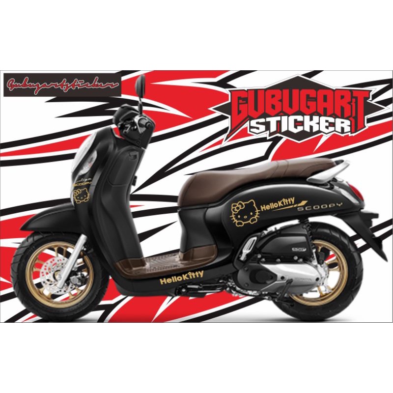 Jual Scoopy variasi Hello kitty cutting sticker | Shopee Indonesia