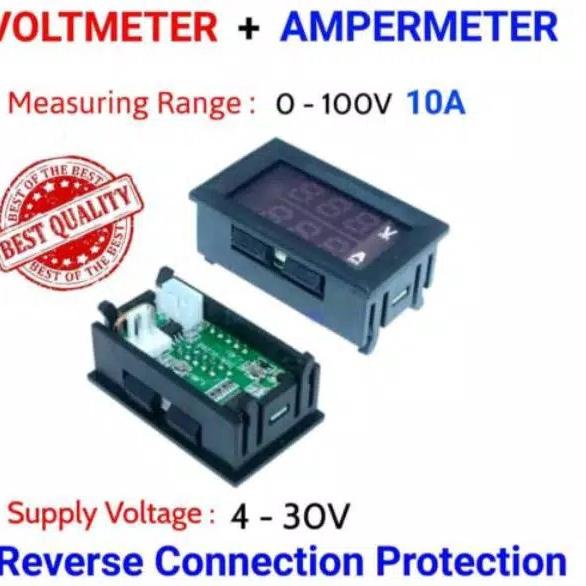 Jual Garansi Resmi Voltmeter Digital merah biru ampere volt meter Tegangan 0.28"LED Audio ...