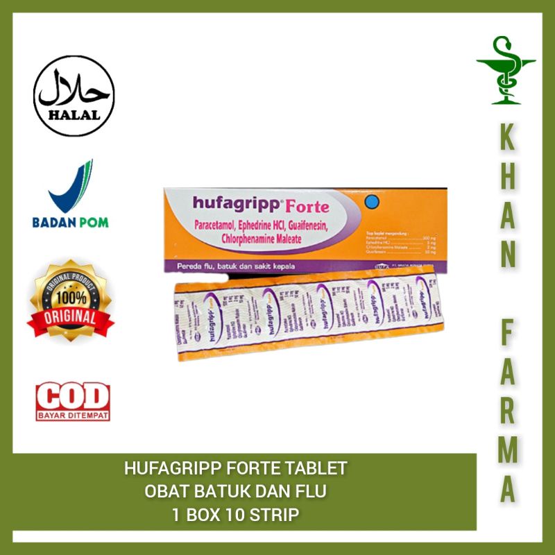 Jual HUFAGRIPP FORTE 1 BOX 10 STRIP BATUK DEMAM FLU DAN PILEK ANAK DAN ...