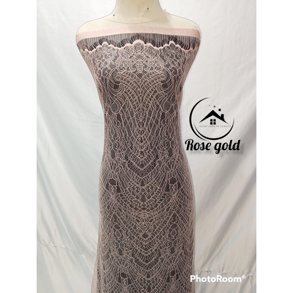 Jual kain brokat chantily motif kraton ukuran 2,5 meter,chantily lace ...